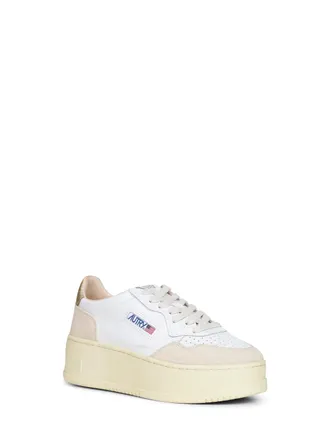 Autry Womens Sneakers Medalist Platform White Leather-Suede Calf Leather Trainers