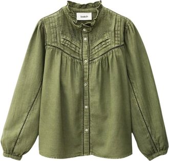 BA&SH Femme, Blouses et Chemises, Vert, Taille: 38 FR Gilda Blusa Bordada