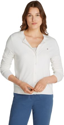 Tommy Hilfiger Damen Cardigan Jersey Stitch Elegant, Weiß (Ecru), XXS