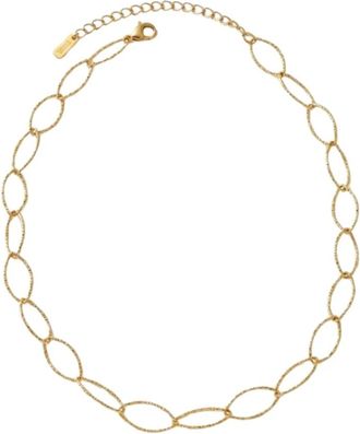 Dansk Copenhagen Ragna Waterproof 18K Gold Plated Oval Link Necklace - Structured Stainless Steel - - Accessories - Damen - Gelb - ONE SIZE