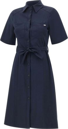 Kaos Kaos, Femme, Robes, Bleu, Taille: 36 FR Robe Chemise Ceintur&eacute;e