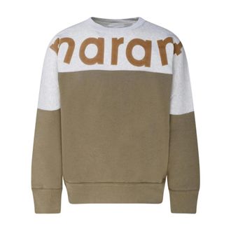 Isabel Marant Khaki- und hellgraues Logo-Sweatshirt - - Sweatshirts & Hoodies - Herren - Braun - XL