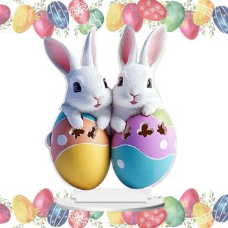 Generico Osterdekoration, Tischdekoration mit Ei-Design - Schreibtisch f&uuml;r Ostern, f&uuml;r Zuhause, Party, Schreibtisch, Urlaub, Kamin, B&uuml;cherregal, Bauernhof