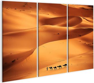 Islandburner Bild auf Leinwand Karawane Durch Die Sandd&uuml;nen Der Weiten W&uuml;stenlandschaft Bilder Wandbilder Poster