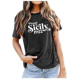 Generic T-shirt d&eacute;contract&eacute; pour femme - Col rond - Manches courtes - D&eacute;contract&eacute; - D&eacute;contract&eacute;, gris fonc&eacute;, XXL