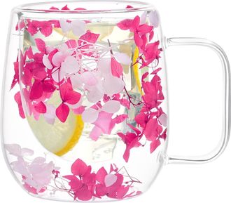 Generic Kaffeetassen Doppel,Doppelschale,W&auml;rmed&auml;mmbecher f&uuml;r getrocknete | Durchsichtiger W&auml;rmed&auml;mmbecher, doppellagig, isolierte Teetassen mit Henkel 200ml f