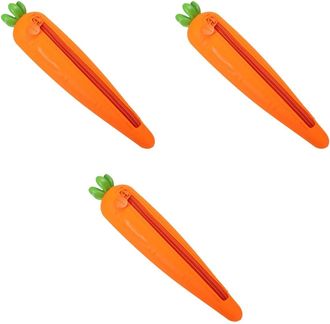 STOBOK 3stücke Kawaii Federmäppchen wasserdichte Karotten Pencil Pouch Für Studenten Leicht Und Tragbar Für Kreative Schreibwaren Und Schulbedarf