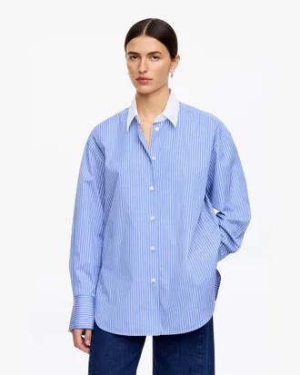 Arket Popeline-Hemd Mit Lockerer Passform -Blau