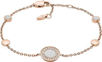 Fossil Armband Für Frauen Klassiker, Gesamtlänge: 165mm + 25mm Verlängerung Kette Rose Gold Edelstahlarmband, JF03264791