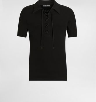 Dolce & Gabbana Cotton Interlock Polo T-shirt - Mann T-shirts Und Polos Schwarz 48