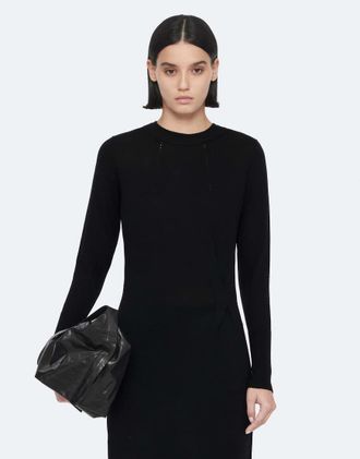 AllSaints Kayla Langarm-Kleid in Schwarz