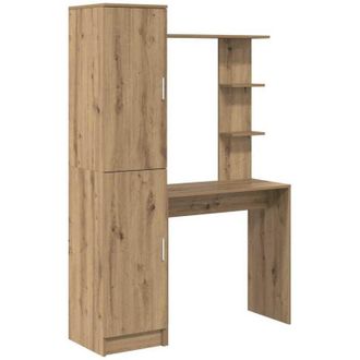 vidaXL Bureau avec rangement avec &eacute;tag&egrave;re 2 pcs ch&ecirc;ne artisanal Vidaxl