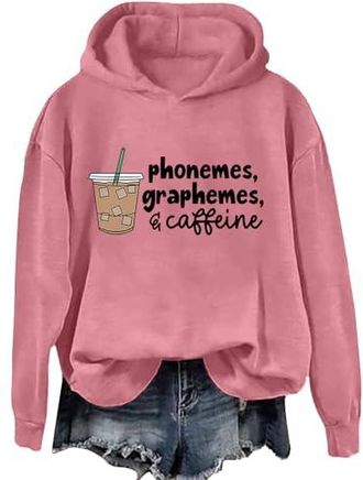 Generic Sweat-shirt surdimensionn&eacute; pour femme - Sweat &agrave; capuche imprim&eacute; - Manches longues - Veste de surv&ecirc;tement 2026 - Automne - Hiver - Manteau long - Pull 
