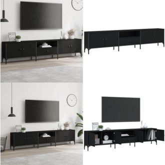 vidaXL Vidaxl - TV-Schrank mit Schublade Schwarz 200x25x44 cm Holzwerkstoff - TV-Schrank - Fernsehtisch - Medienregal - Wohnzimmereinrichtung - Schwarz