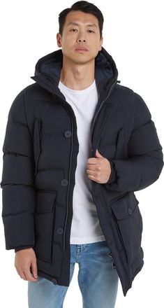 Tommy Hilfiger Herren Parka Winter, Blau (Desert Sky), 3XL