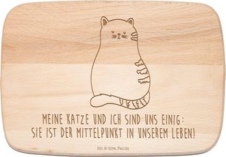 Mr. & Mrs. Panda Fr&uuml;hst&uuml;cksbrett Katze Sitzen - Geschenk, flauschig, Lebensinhalt, Katzenmotive, Kater, Katzenfreund, Katzendeko, Schneidebrett