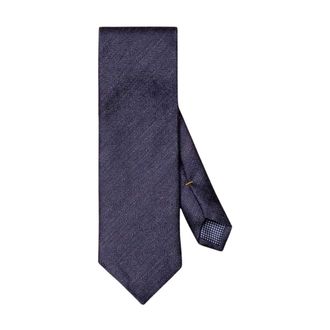 Eton Marineblaues Seiden-Leinen-Krawatte mit Fischgr&auml;tenmuster - - Accessories - Herren - Blau - ONE SIZE
