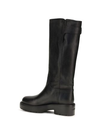 Miu Miu Womens Knee-High Leather Boots Black