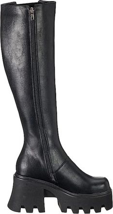 Lamoda Damen For You Knee High Boot, Black Pu, 36 EU