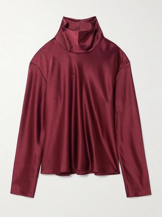 Leset Barb Bluse Aus Satin - Burgunder