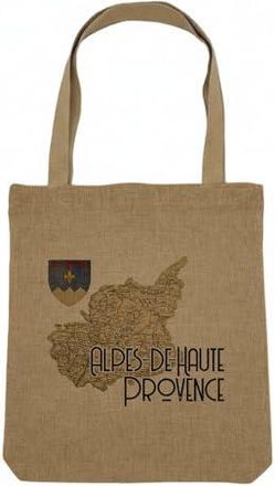 Fabulous Sac Shopping Tote Bag Aspect Lin - Alpes de Haute Provence 04 D&eacute;partement Carte Ancienne - Sac de Courses Toile Epaisse 360g Beige Naturel Cabas Port&eacute;