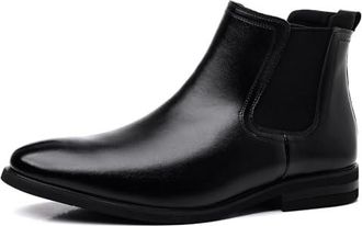 Dadawen Homme Bottine Chelsea Cuir Confortable Classiques Ankle Boots- Noir 40