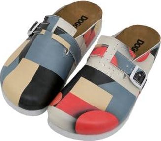 Dogo Femme Cuir Vegan Multicolore Chaussons - Reflection of Colors Motif