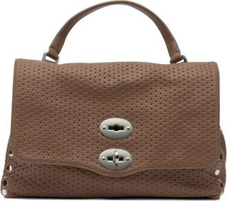 Zanellato Hobo Bags - Structured Perforated Leather Handbag With Silver- - Gr. unisize - in Braun - f&uuml;r Damen