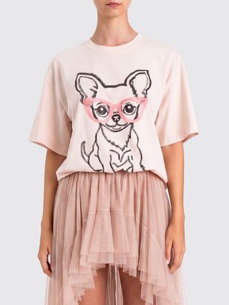 Twin-Set Baumwoll-T-Shirt mit Hunde-Print