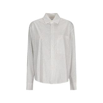 Giuseppe Di Morabito Femme, Blouses et Chemises, Blanc, Taille: 36 FR Rhinestone Shirt