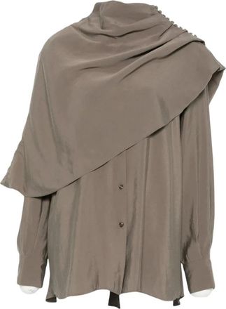 Magda Butrym Femme, Blouses et Chemises, Gris, Taille: 36 FR Chemise Classique Oversize