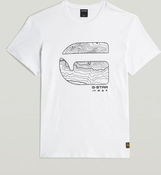 G-Star Logo Map T-Shirt - Wei&szlig; - Herren