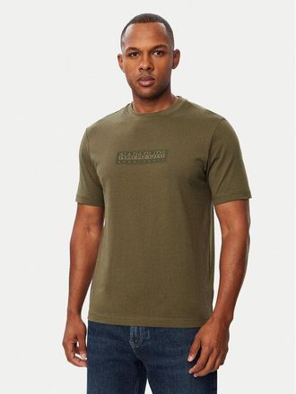 Napapijri T-Shirt S-Box Logo NP0A4IFL Khakifarben Regular Fit