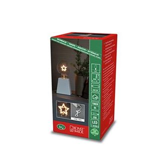 Konstsmide LED Tischleuchter Stern, wei&szlig;, mit 6h Timer, 1 bernsteinfarbene Diode, batteriebetrieben, Innen - 1813-200