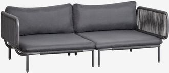Sklum Sklum - 2-teiliges modulares Gartensofa mit 2 Roubly-Ecksesseln Grau Graphit