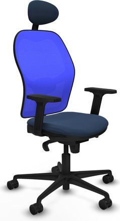 Piqueras y Crespo Jorquera 8-Stunden-B&uuml;rostuhl mit 2D-Armlehnen, h&ouml;henverstellbarer Lendenwirbelst&uuml;tze und festem Kopfteil, ausgestattet mit 5 Positionen und injizierte