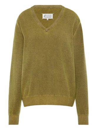 Maison Margiela Pullover mit V-Ausschnitt - Gr&uuml;n