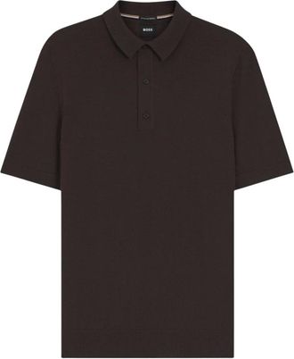HUGO BOSS Homme, Tops, Brun, Taille: M Polo Tricot en Laine M&eacute;rinos
