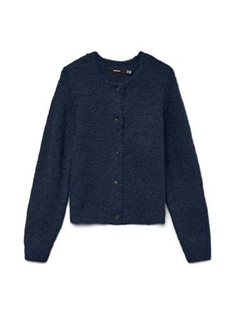 Vero Moda VMCHARLOT Cardigan en Tricot pour Femme, Blazer Bleu Marine., S