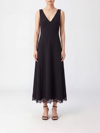 Valentino Garavani Schulterfreies ausgestelltes Midikleid aus Wolle und Seide