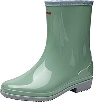 Generic Chaussures de jardin en plein air - Chaussures d&eacute;t&eacute; pour femme - Bottes de pluie pour femme - Taille 11 - Large mollet, Vert, 39.5 EU