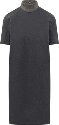 Brunello Cucinelli Femme, Robes, Gris, Taille: 40 FR French Terry Dress