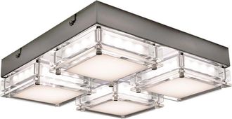 Wofi Leuchten Wandleuchte, 4-flammig, 28 x 28 cm, Tiefe 6.5 cm, chrom 4701.04.01.0000