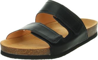 Think Think WOLFI Herren chromfrei gegerbte nachhaltige Pantolette, SCHWARZ 0020, 43 EU