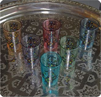 Simandra Orientalische Teegl&auml;ser marokkanische Gl&auml;ser Teeglas Teeset Set Deko Orient 6-teilig Farbe Set2