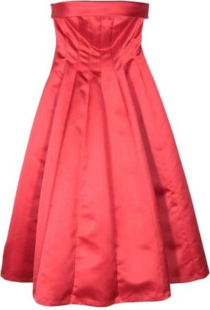 Philosophy di Lorenzo Serafini Femme, Robes, Rouge, Taille: 36 FR Midi Strapless Dress