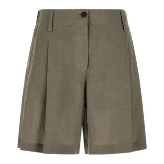 Brunello Cucinelli Femme, Shorts, Vert, Taille: 40 FR Short en lin