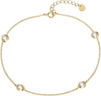 Glanzst&uuml;cke M&uuml;nchen Fu&szlig;kettchen - Sterling Silber Fu&szlig;kette Zirkonia - Gr. unisize - in Gold - f&uuml;r Damen