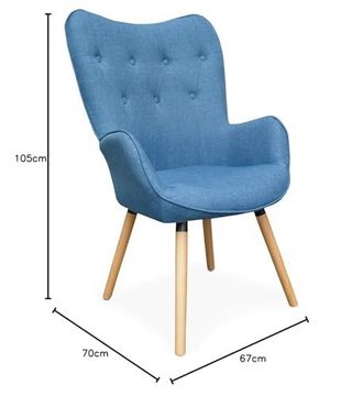 Menzzo Fauteuil Melody Tissu Bleu