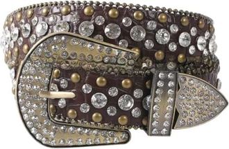 Generic Ceinture en cristal de style coréen pour femme - Accessoire décontracté, marron, 105 cm